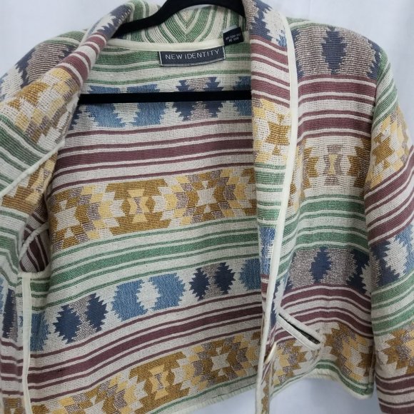 New Identity | Jackets & Coats | New Identity Jacket Vtg Aztec Design L ...